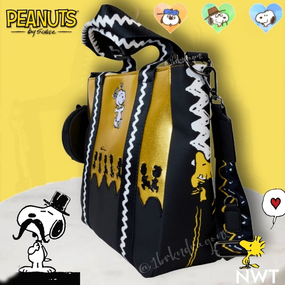 Peanuts | Bags | Nwt 75th Anniversary Peanuts Snoopy Yellow Gold Black ...
